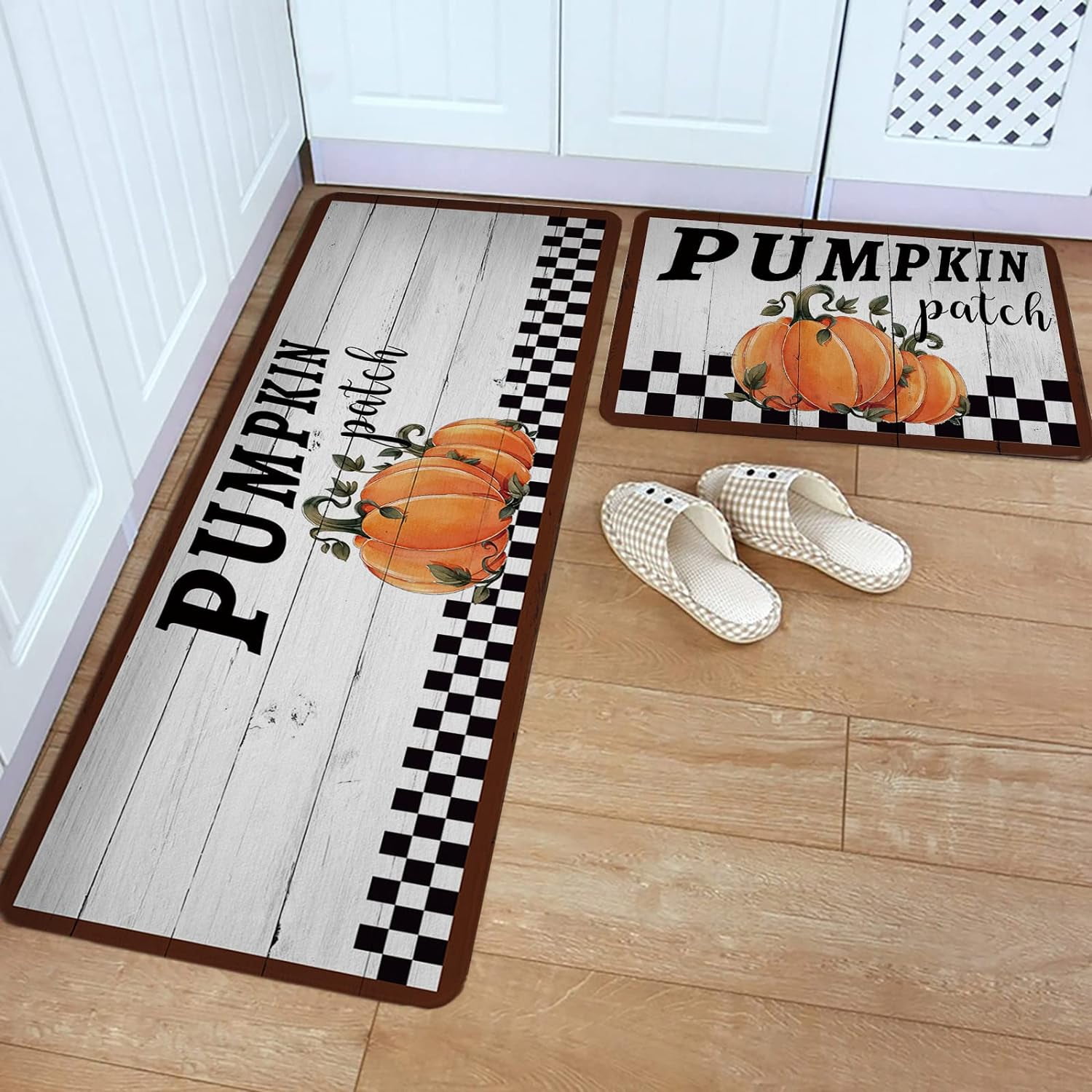 Kitchen Rug Mat Thanksgiving Harvest Pumpkin, Set of 2, Anti-Fatigue ...