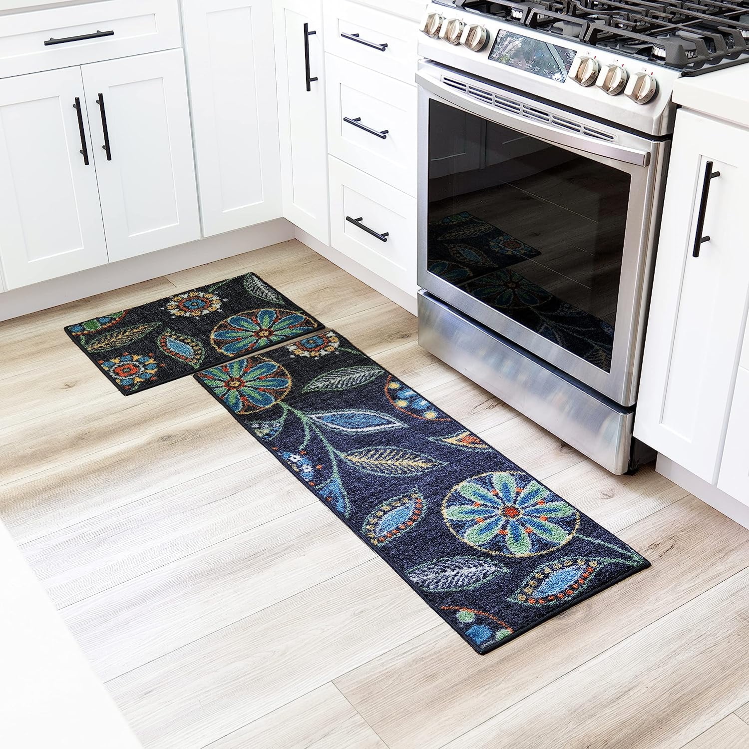 Kitchen Rug Set - Reggie 2-Pieces Non Skid Machine Washable Mat [Made ...