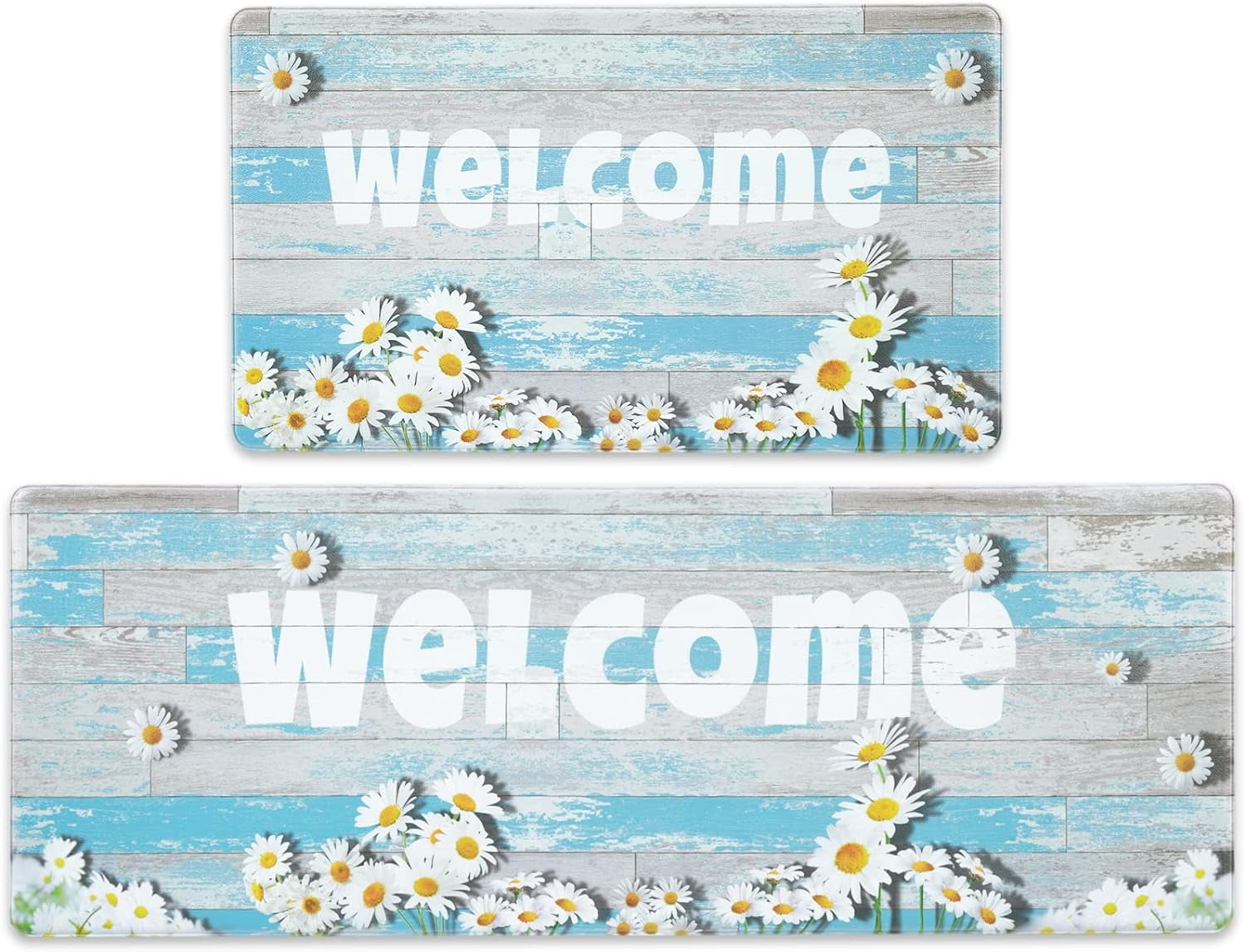 Kitchen Rugs 2 PCS Cushioned Anti-Fatigue Kitchen Mats for Floor Non ...