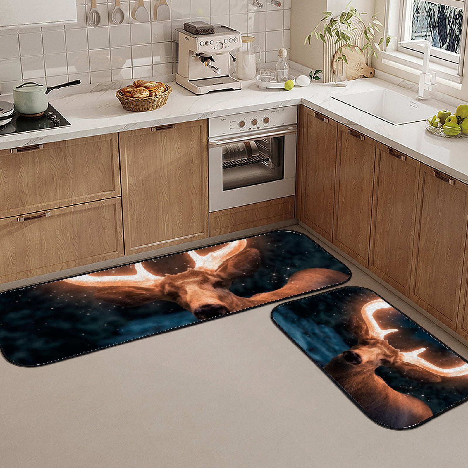 Kitchen Rugs 2 Piece Waterproof Non Slip Kitchen Kitchen Rug Set for ...