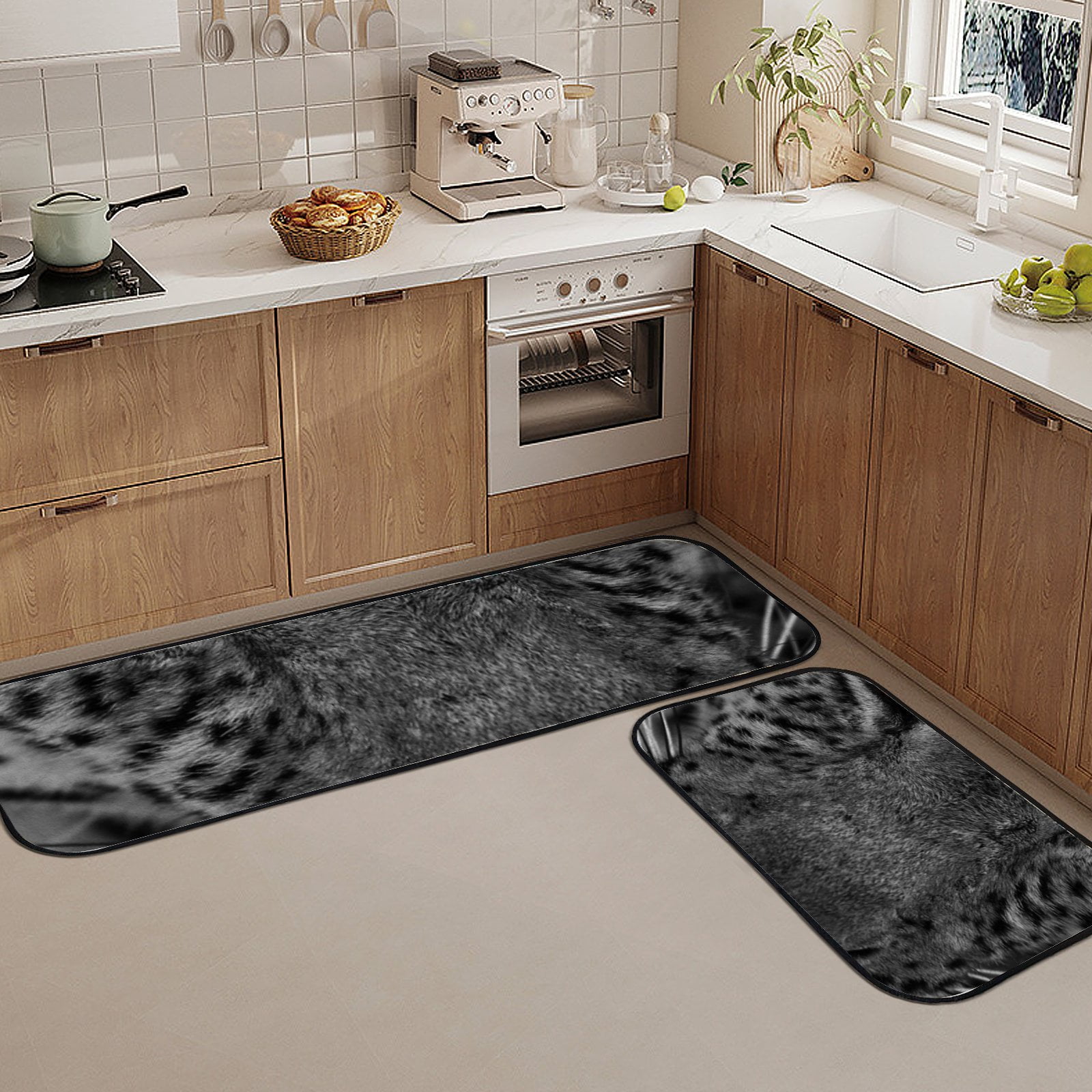 Kitchen Rugs 2 Piece Waterproof Non Slip Kitchen Kitchen Rug Set for ...
