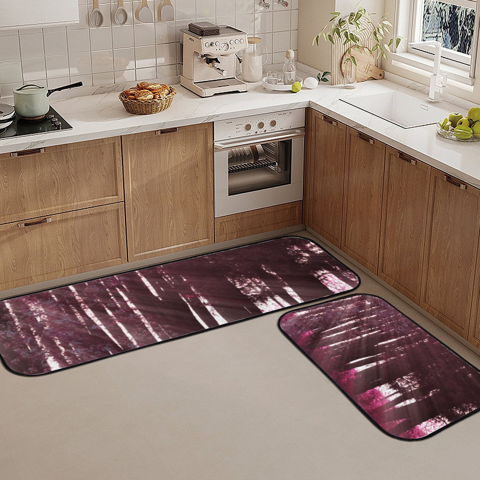 Kitchen Rugs 2 Piece Waterproof Non Slip Kitchen Kitchen Rug Set for ...