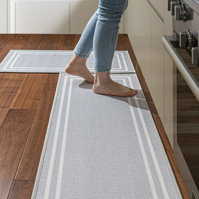 Non-Slip Kitchen Rugs, 2 Pcs Washable, Absorbent, 17"x32"+17"x48 ...