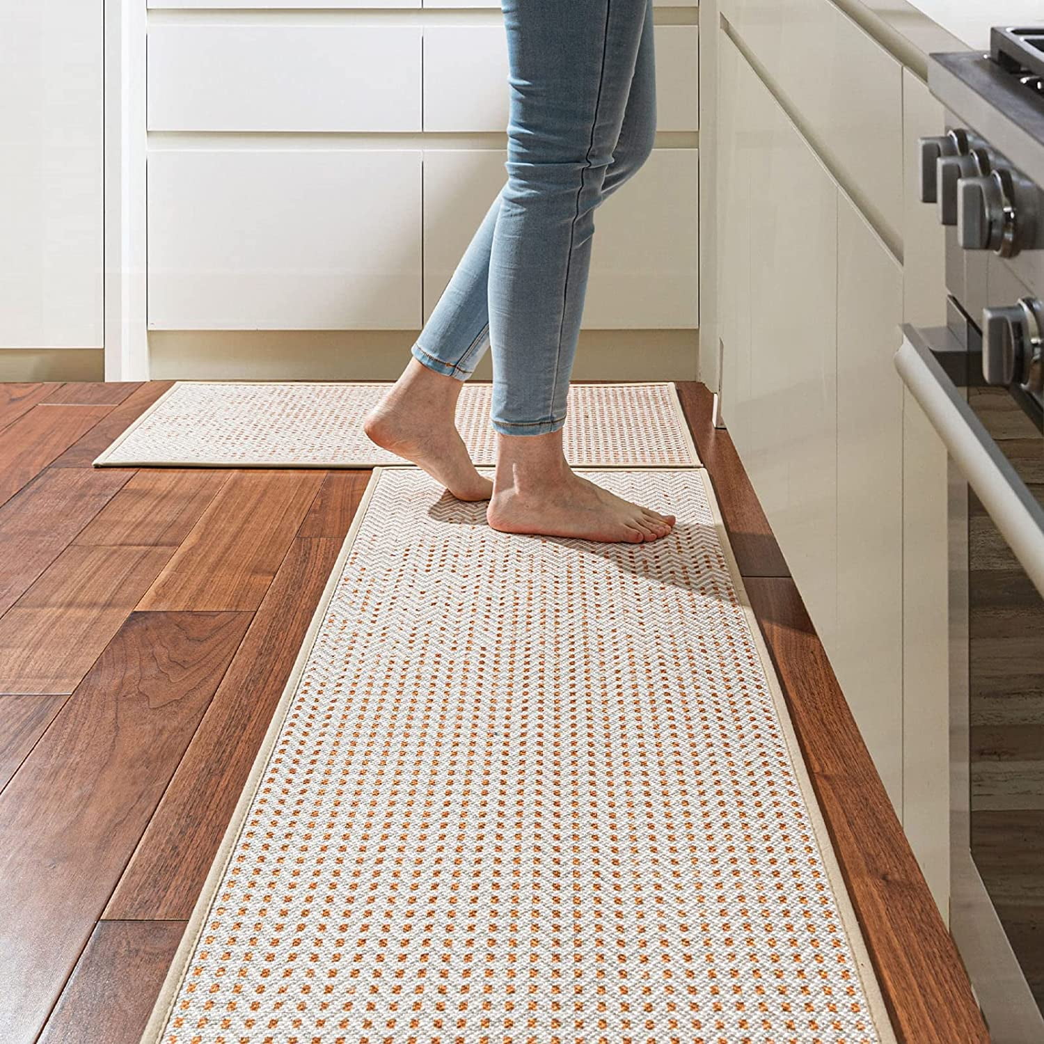 Non-Slip Kitchen Rugs and Mats, Washable 2 Pcs Set, Absorbent Runner 17 ...