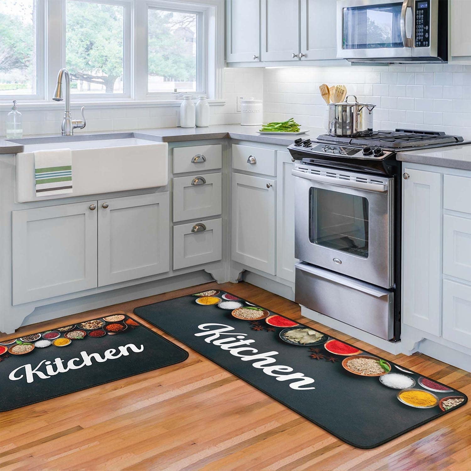 Kitchen Rugs and Mats Non Skid Washable, Non-Slip Backing Kitchen Rug ...