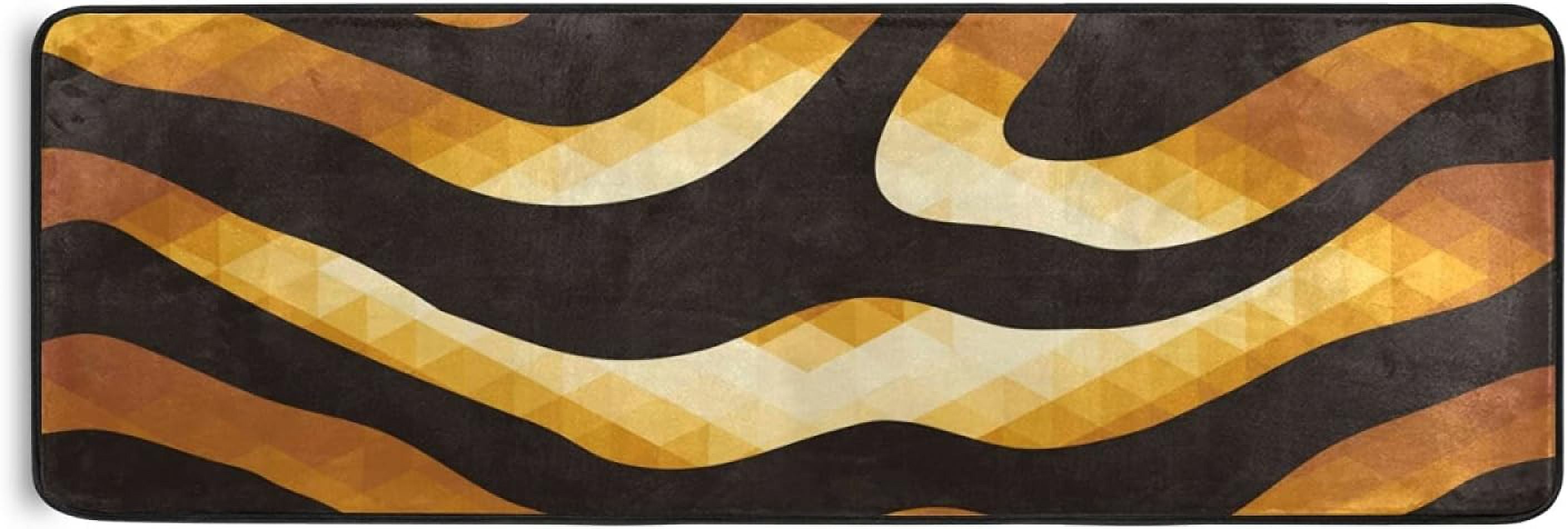 Kitchen Rugs and Mats Non-Skid Washable Runner Rugs Animal Print Golden ...