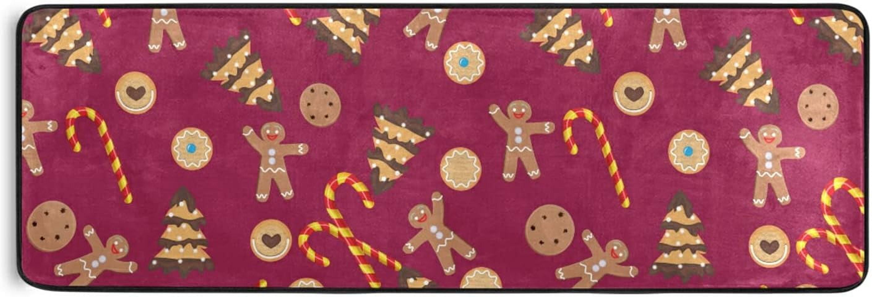 Kitchen Rugs and Mats Non-Skid Washable Runner Rugs Christmas Candy ...