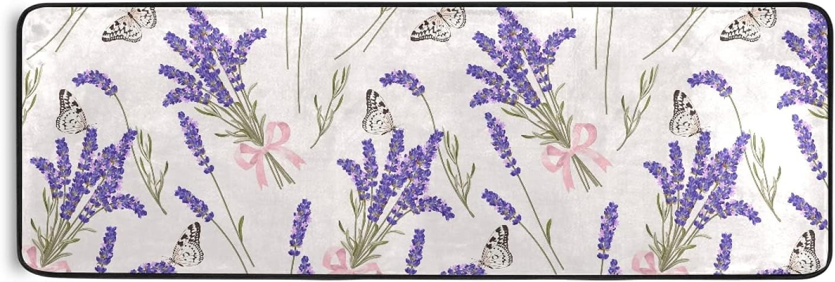 Kitchen Rugs and Mats Non-Skid Washable Runner Rugs Pink Bow-Knot ...