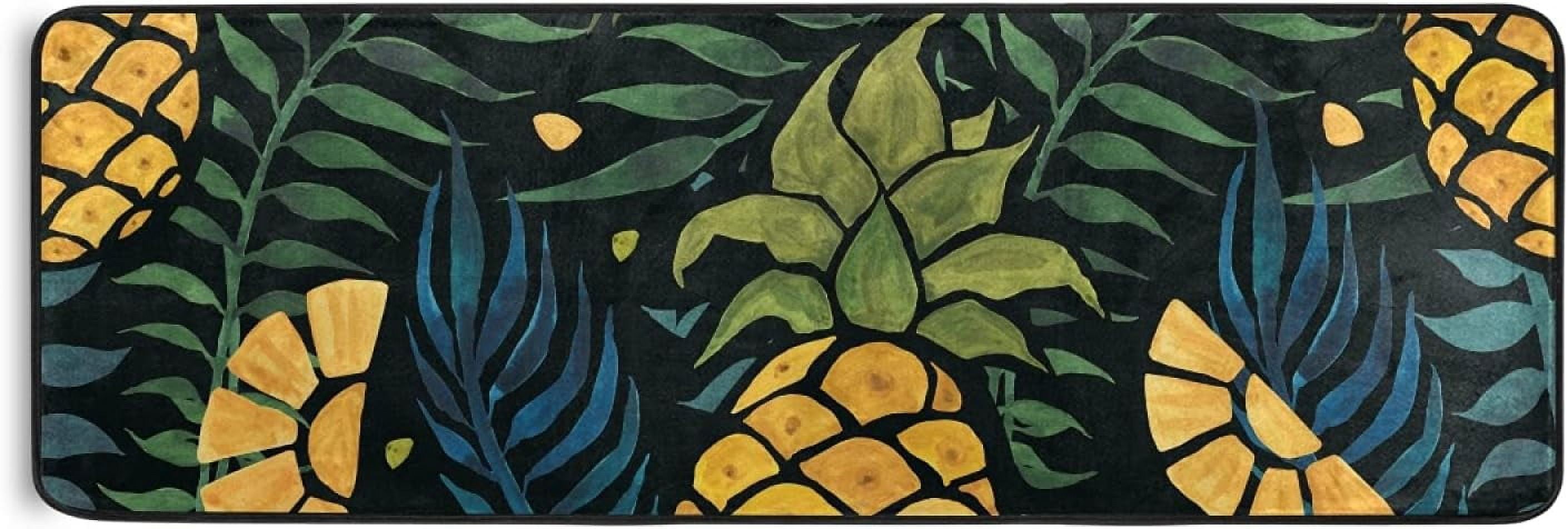 Kitchen Rugs and Mats Non-Skid Washable Runner Rugs Tropical Pattern ...