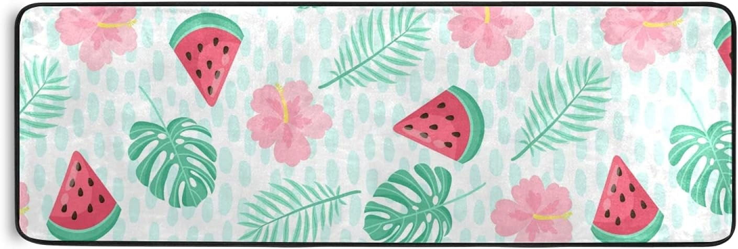Kitchen Rugs and Mats Non-Skid Washable Runner Rugs Watermelon Palm ...