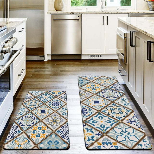 Kitchen Rugs and Mats Sets 2 Piece Boho Anti Fatigue Kitchen Mats for ...