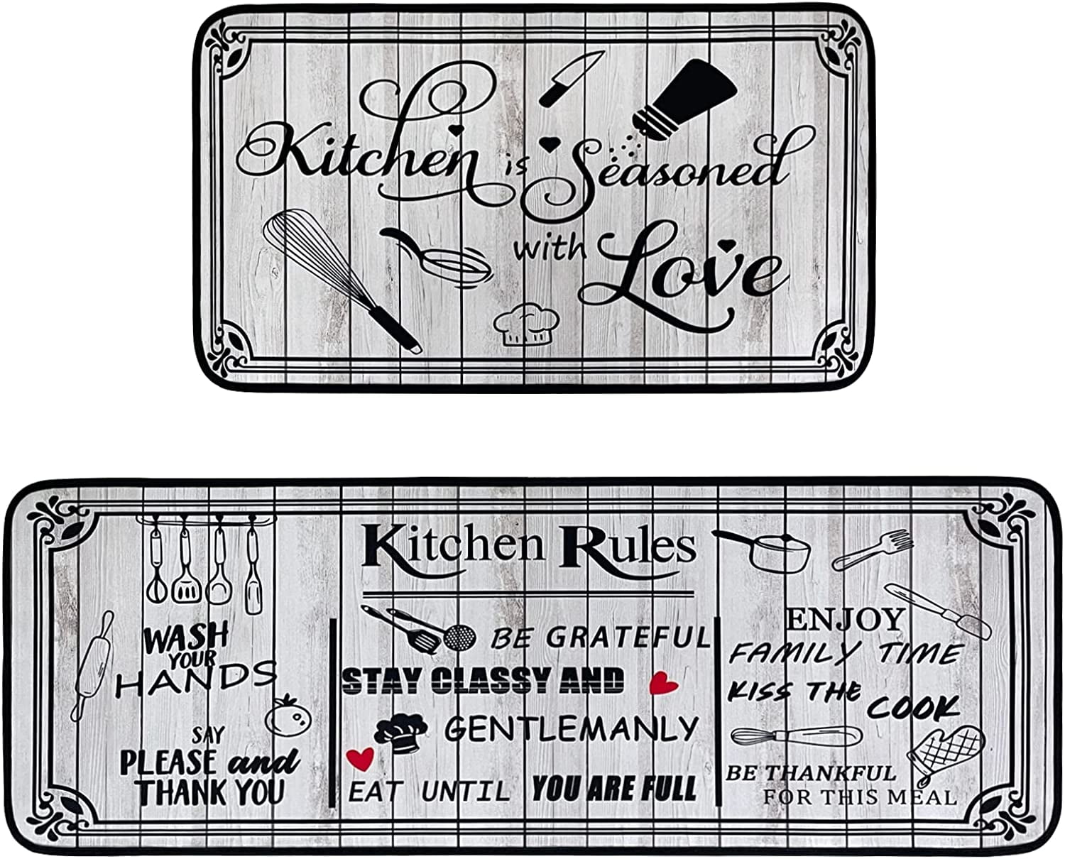 Kitchen Rugs,Non Skid Washable Microfiber mats for Kitchen Floor ...