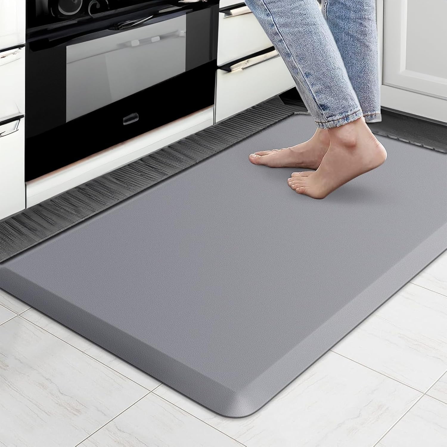 Caracal Cove Gray Kitchen Mats, 29"x 17.3"x 0.8" - Walmart.com