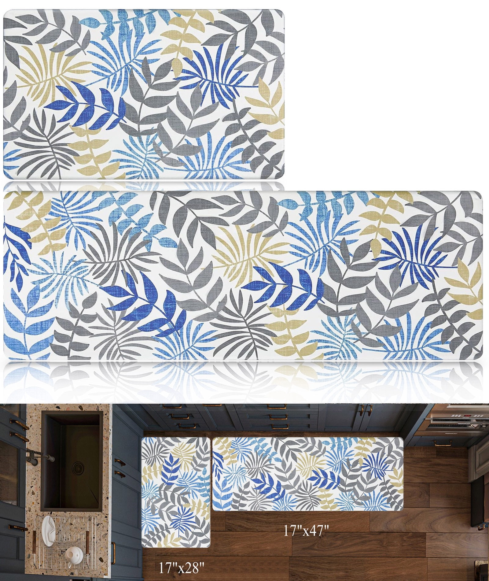 Kitchen Rug and Runner Set, Yamaziot Anti Fatigue Mat Farmhouse Kitchen ...