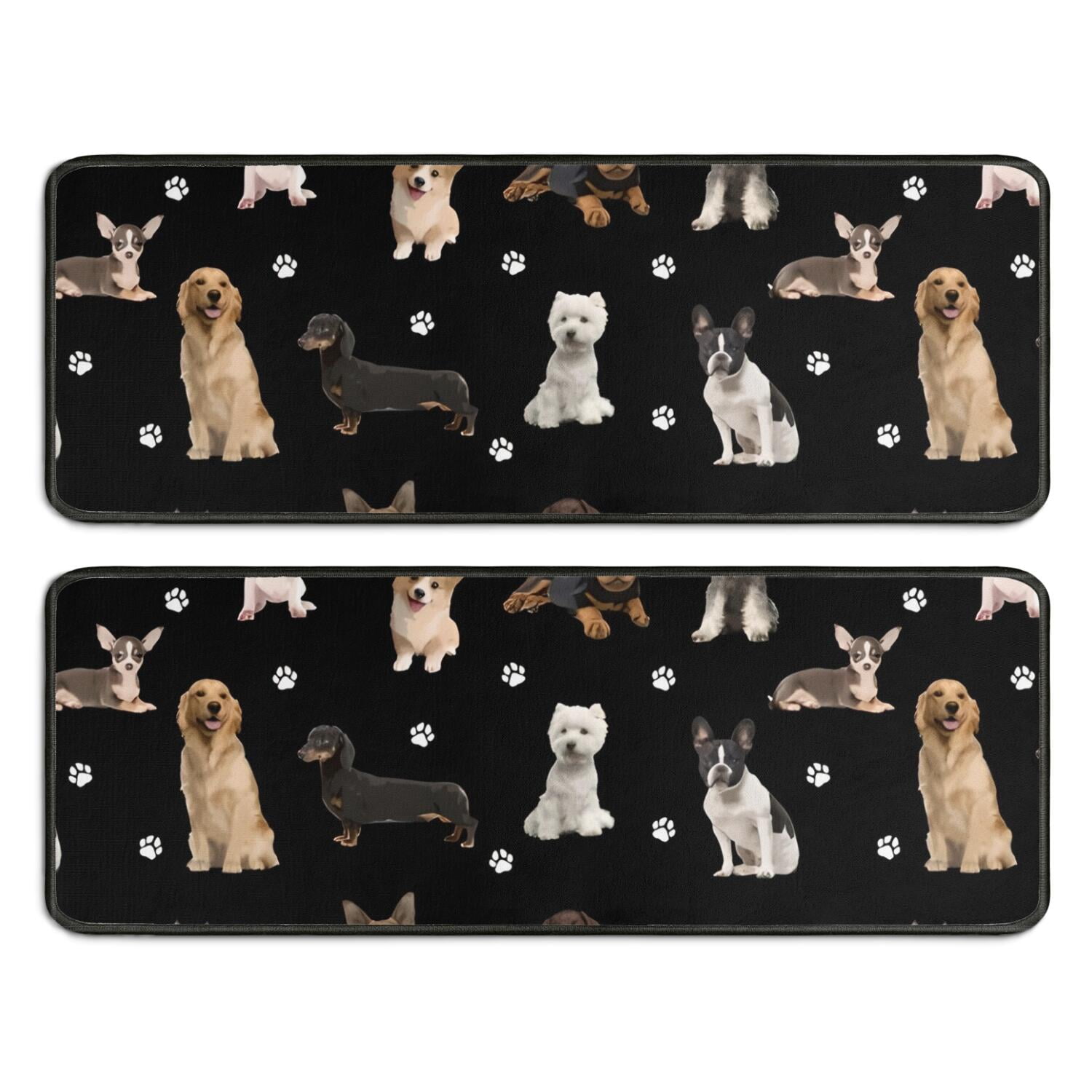 Kitchen Rugs Sets Of 2,Dog Breeds Anti Fatigue Kitchen Mat Rugs Non ...