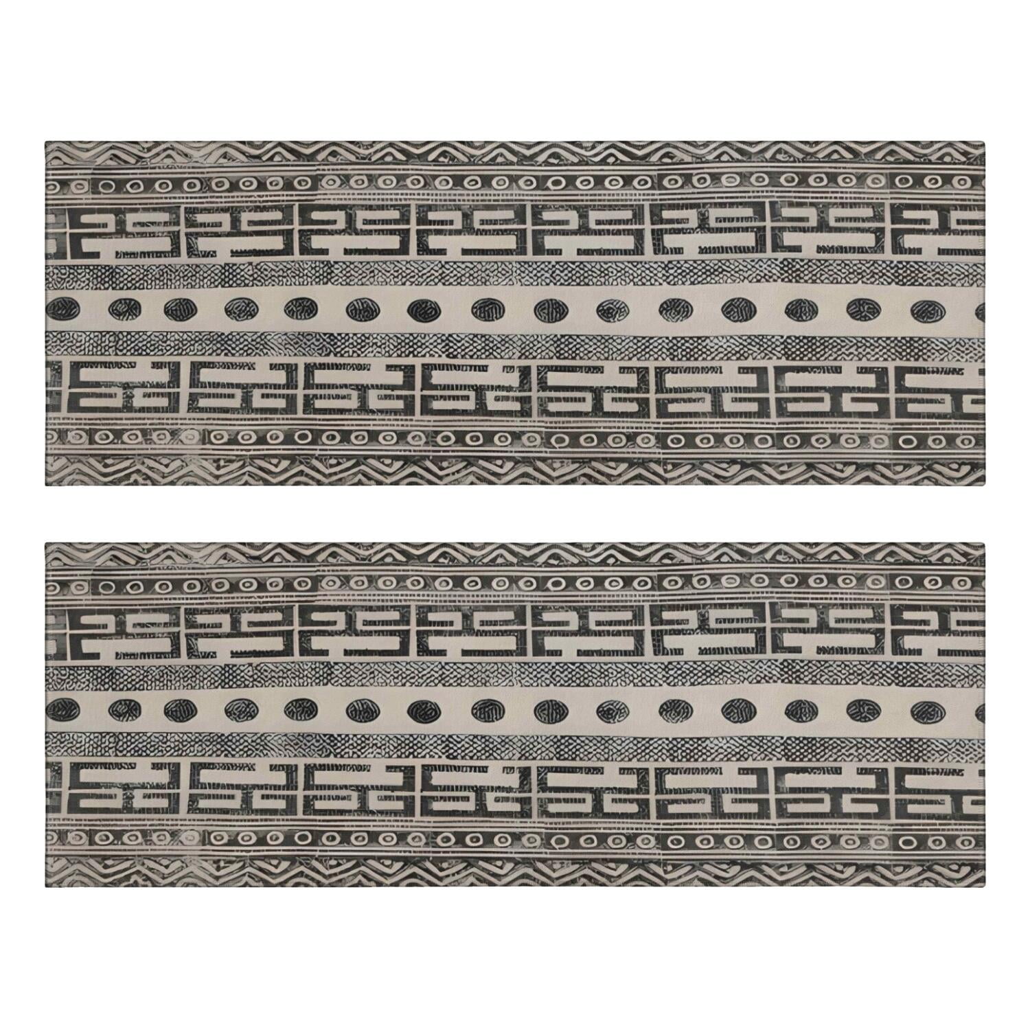 Kitchen Rugs Sets Of 2,Geometric Diamond Striped Pattern Anti Fatigue ...