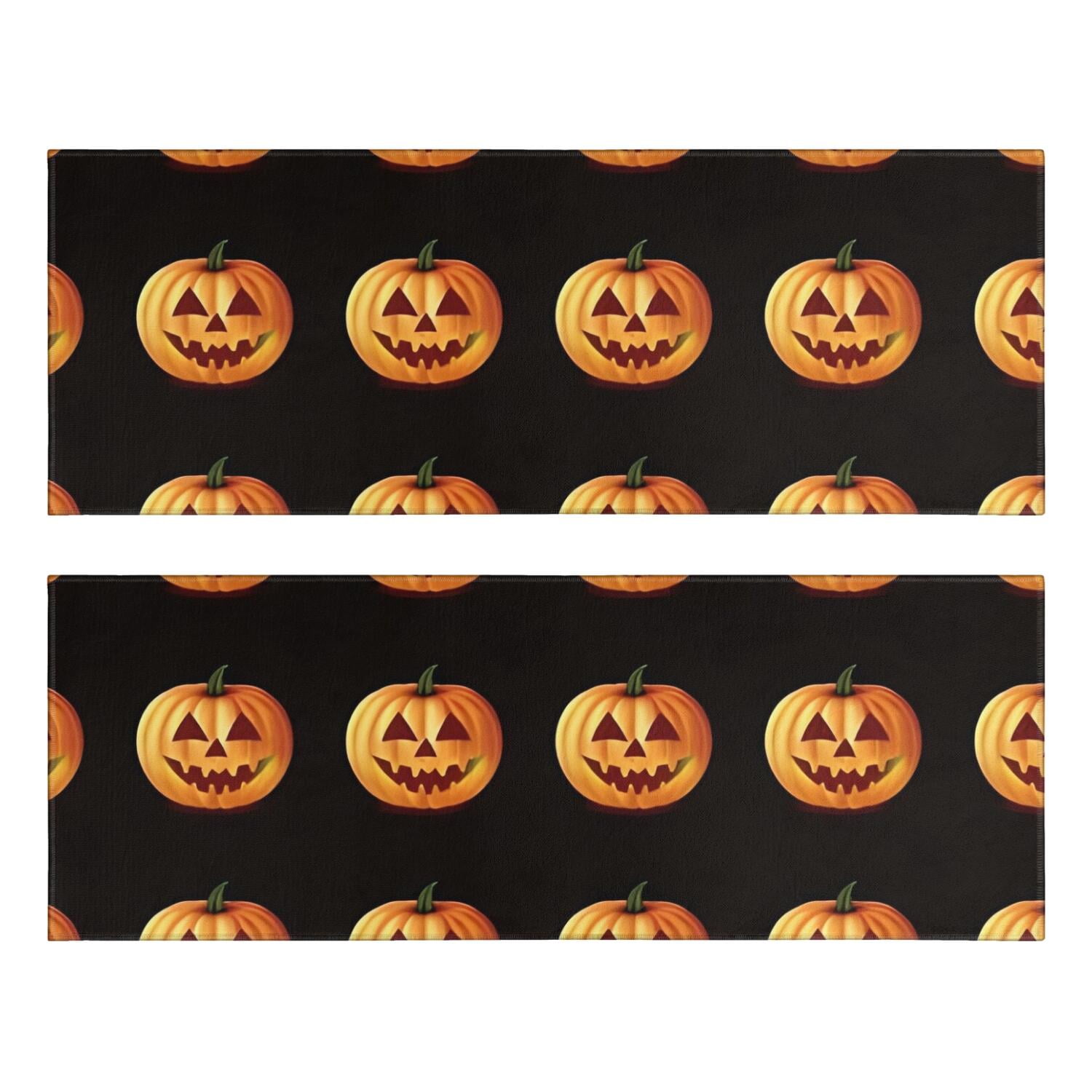 Kitchen Rugs Sets Of 2,Halloween Realistic Pumpkins Pattern Anti ...