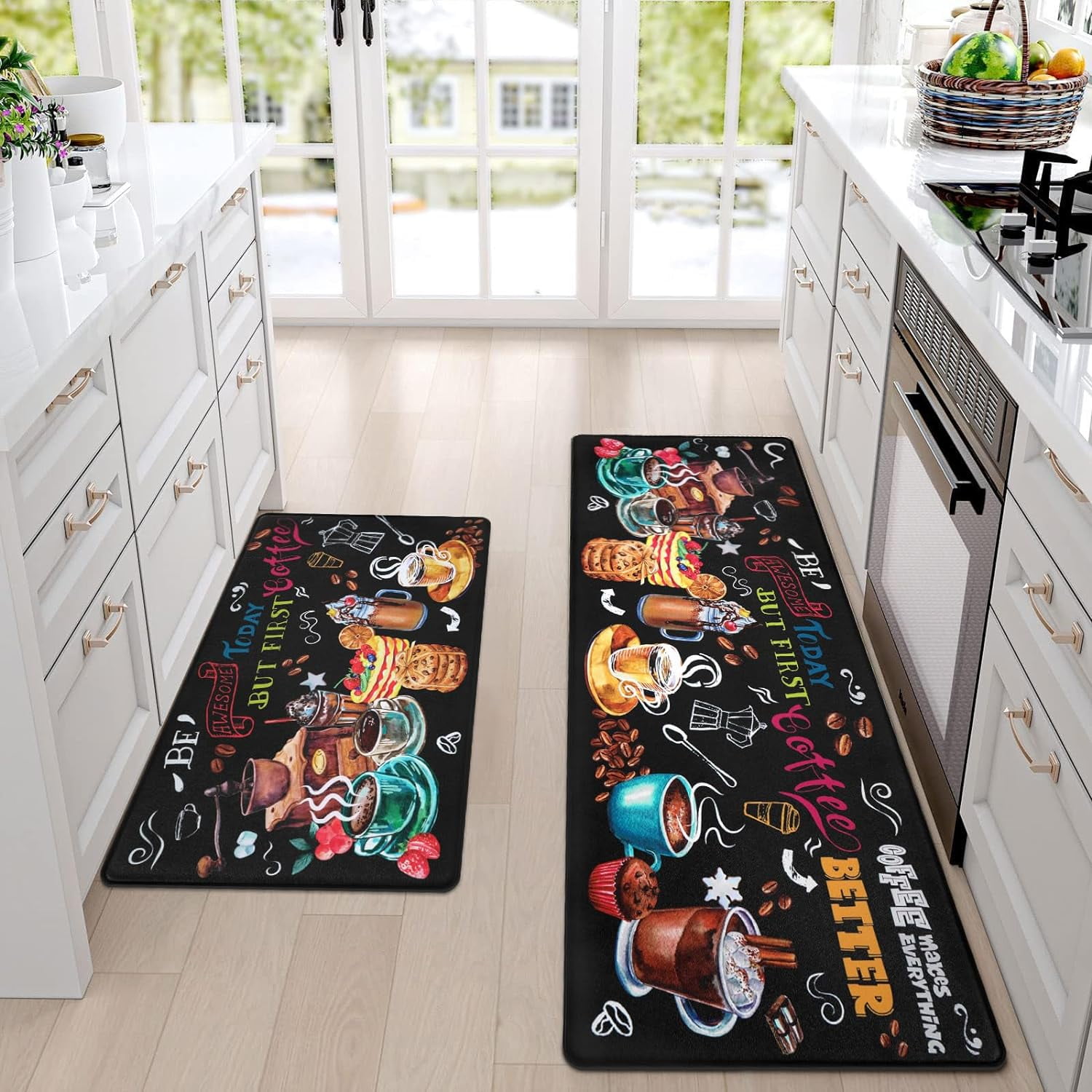 Kitchen Rugs Sets of 2, Memory Foam Kitchen Rugs, Non Slip Kitchen Rugs ...