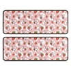 Pink and Black Of Leopard Print Kitchen Rugs Sets Of 2,Anti Fatigue ...