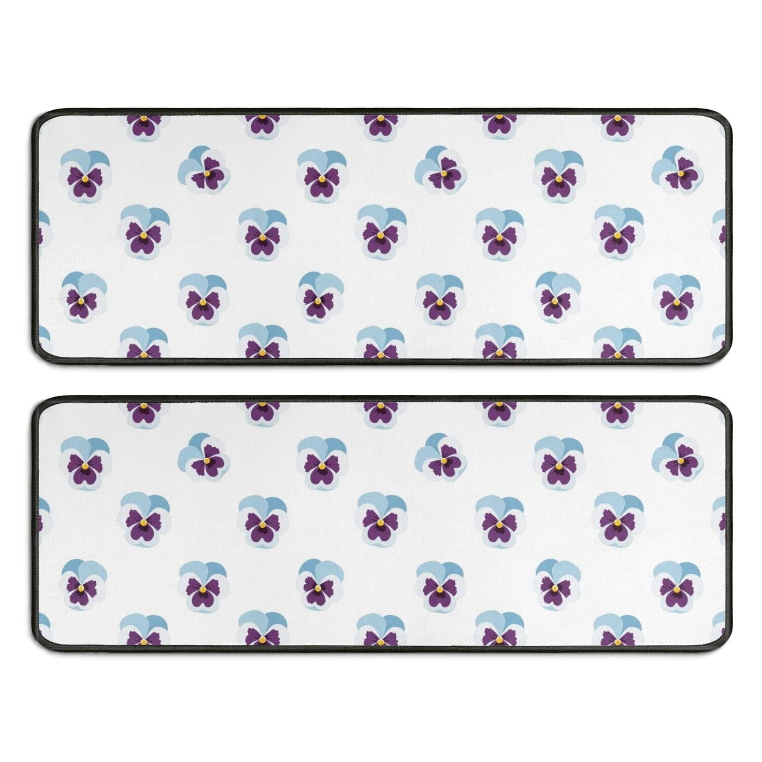 Kitchen Rugs Sets Of 2,Pioneer Flower Floral Print Pattern Anti Fatigue ...