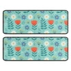 Pioneer Flower Floral Print Pattern Kitchen Rugs Sets Of 2, Anti ...
