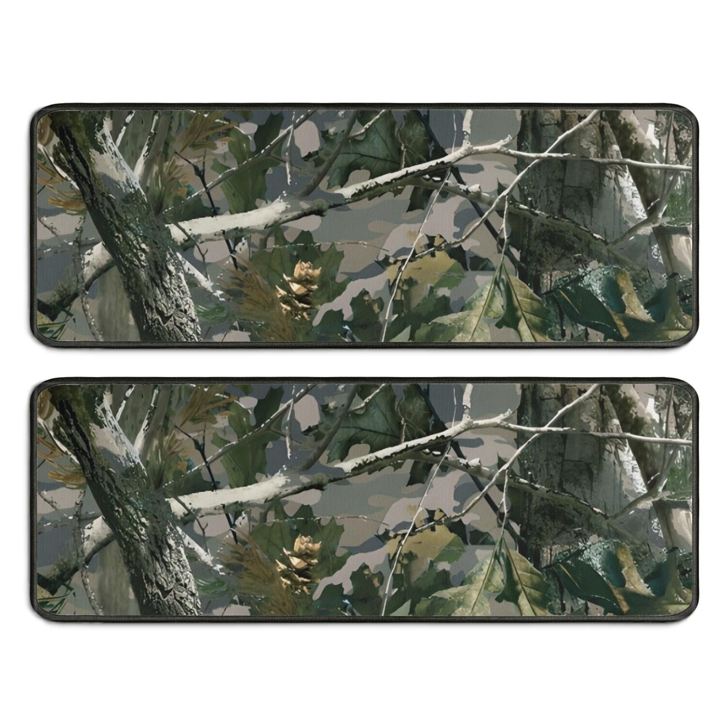 Kitchen Rugs Sets Of 2,Snow Camo Tree Trunks Pattern Anti Fatigue ...