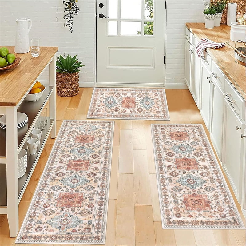 Kitchen Rugs Sets 3 Piece with Runner Non Slip Washable Kitchen Mats ...