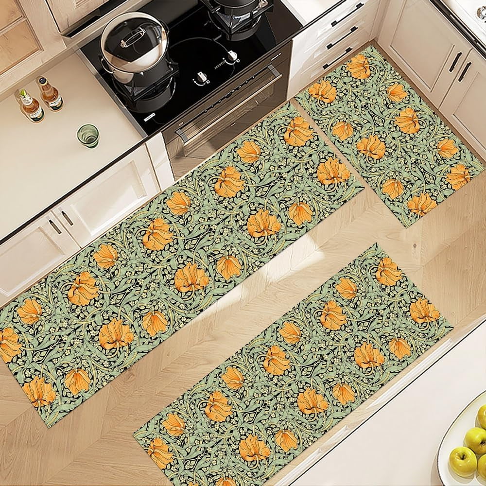 Kitchen Rugs Sets of 3 with Runner, Non Slip Kitchen Rugs and Mats Set ...