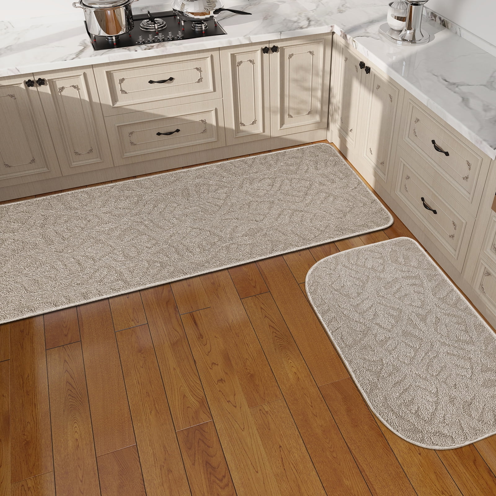 Kitchen Rugs Sets of 2, Anti-Slip Absorbent Kitchen Mats Set, Indoor ...