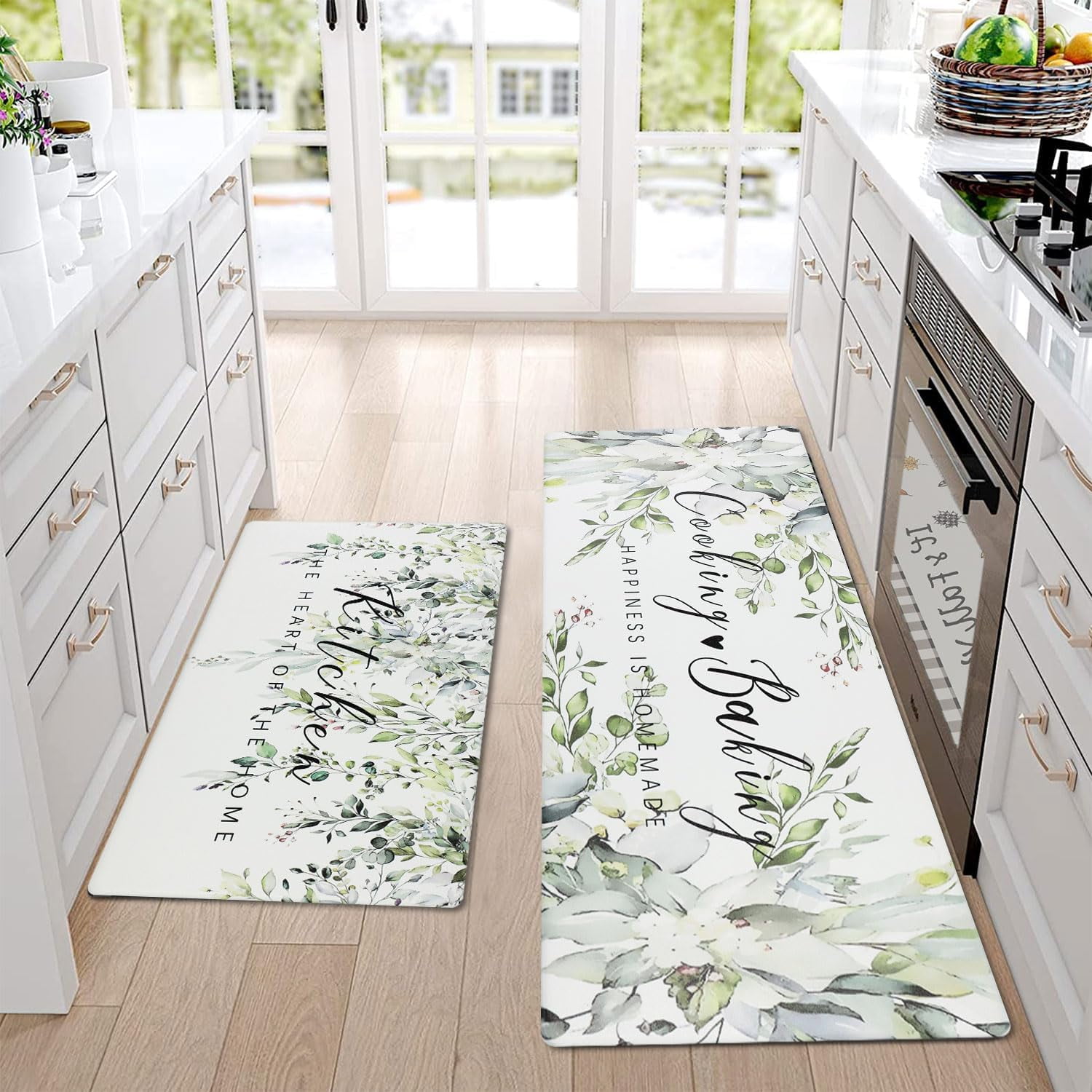 Kitchen Rugs Sets of 2 Non Slip Anti Fatigue Kitchen Mats for Floor 2 ...