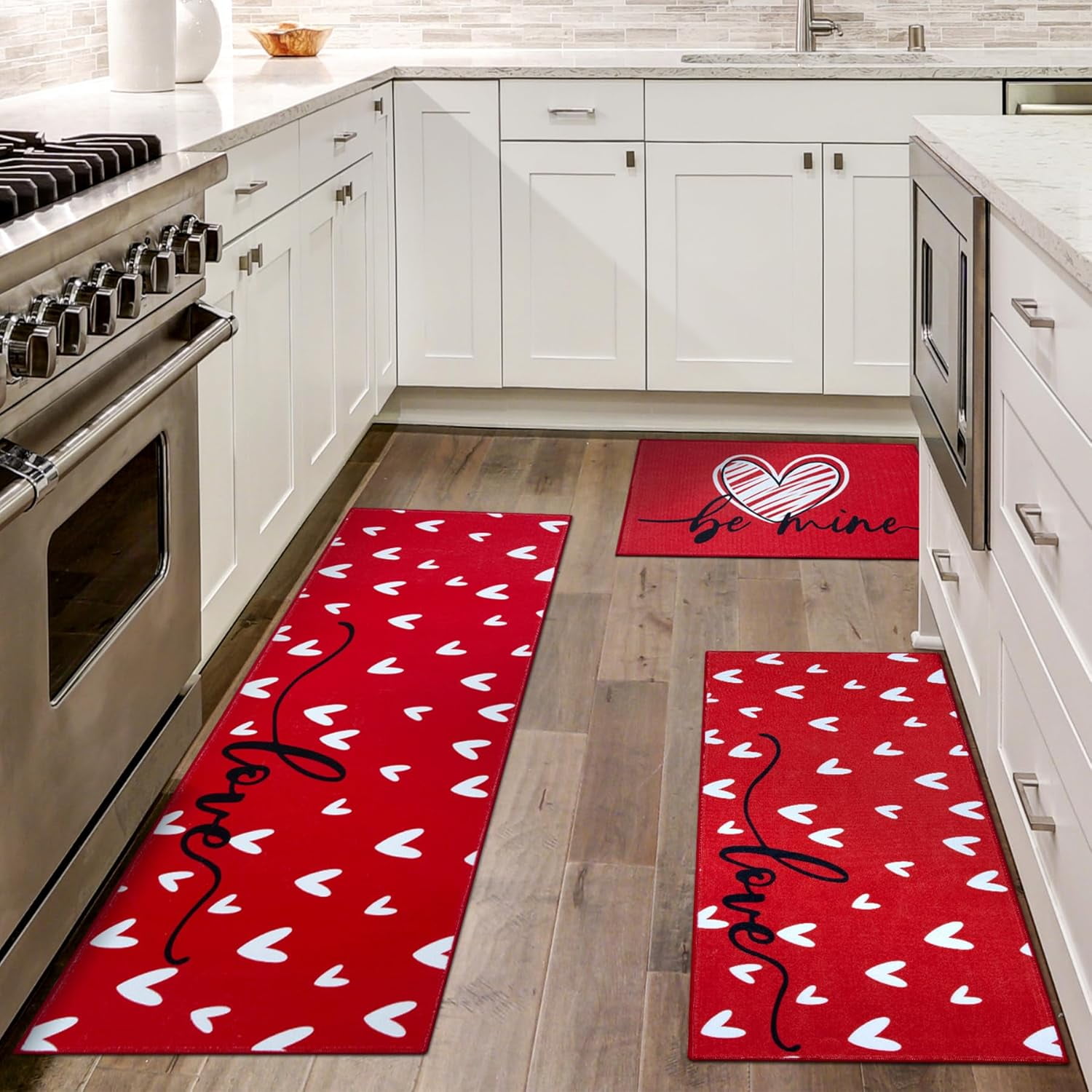 Kitchen Rugs Sets of 3 Non Slip Washable Kitchen Runner Rug Set for ...