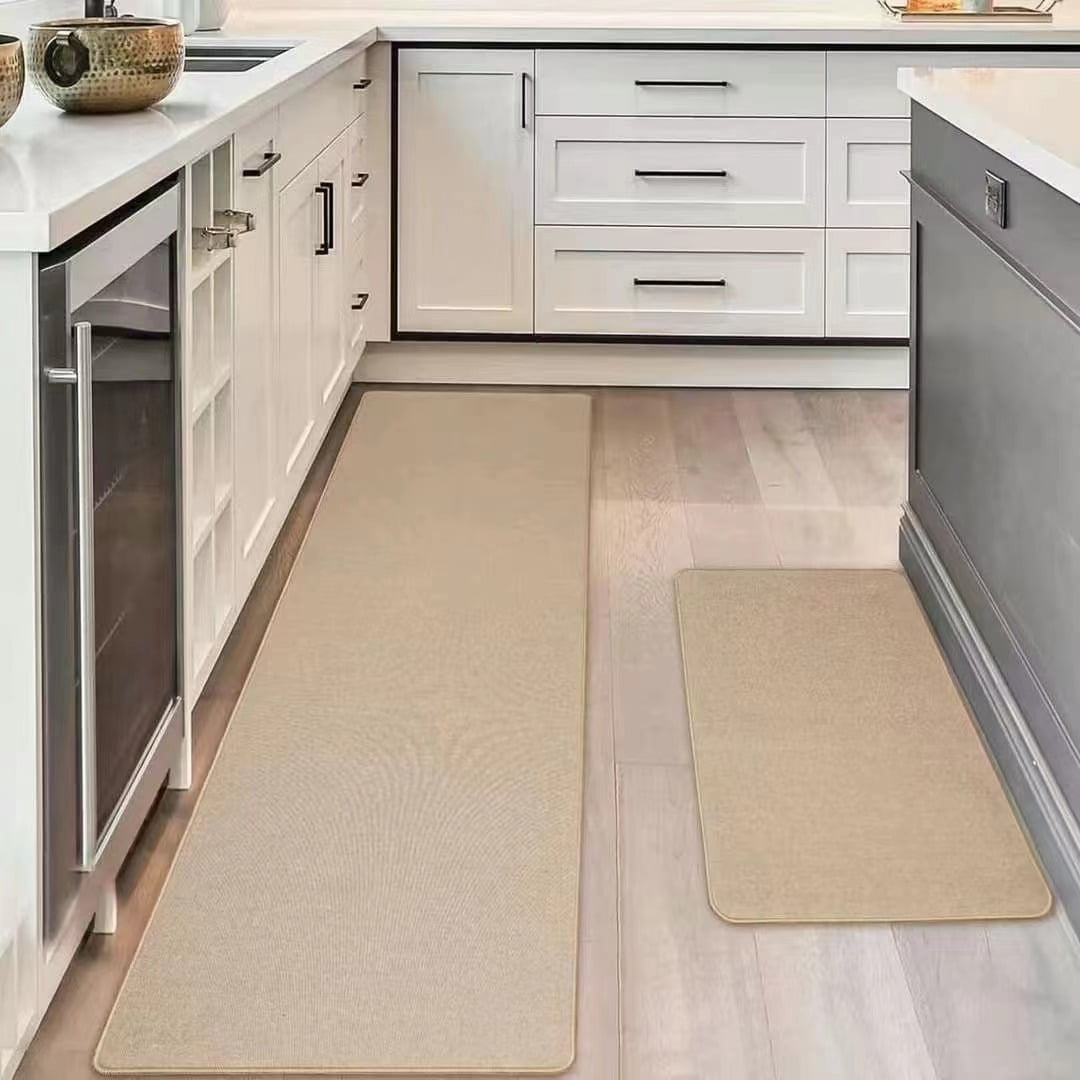 Kitchen Rugs Washable Kitchen Mats Floor Beige Kitchen Mat Set of 2 Non ...
