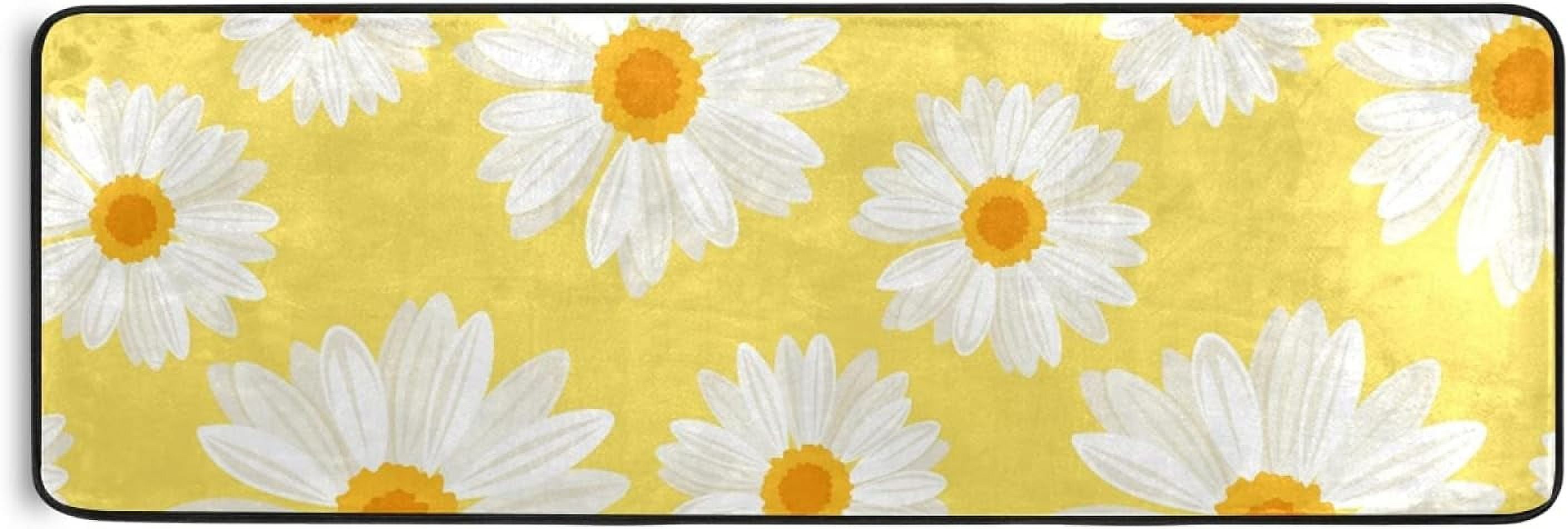 Kitchen Rugs and Mats Non-Skid Washable Runner Rugs Cute White Little ...