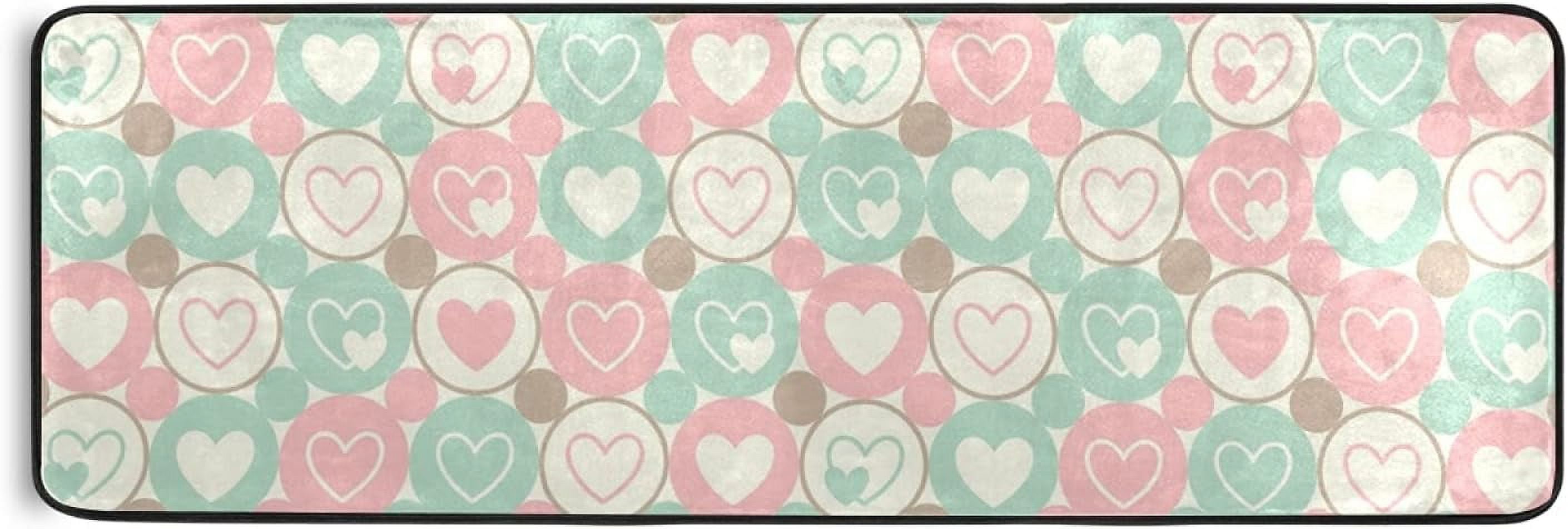 Kitchen Rugs and Mats Non-Skid Washable Runner Rugs Heart Long 72x24 ...