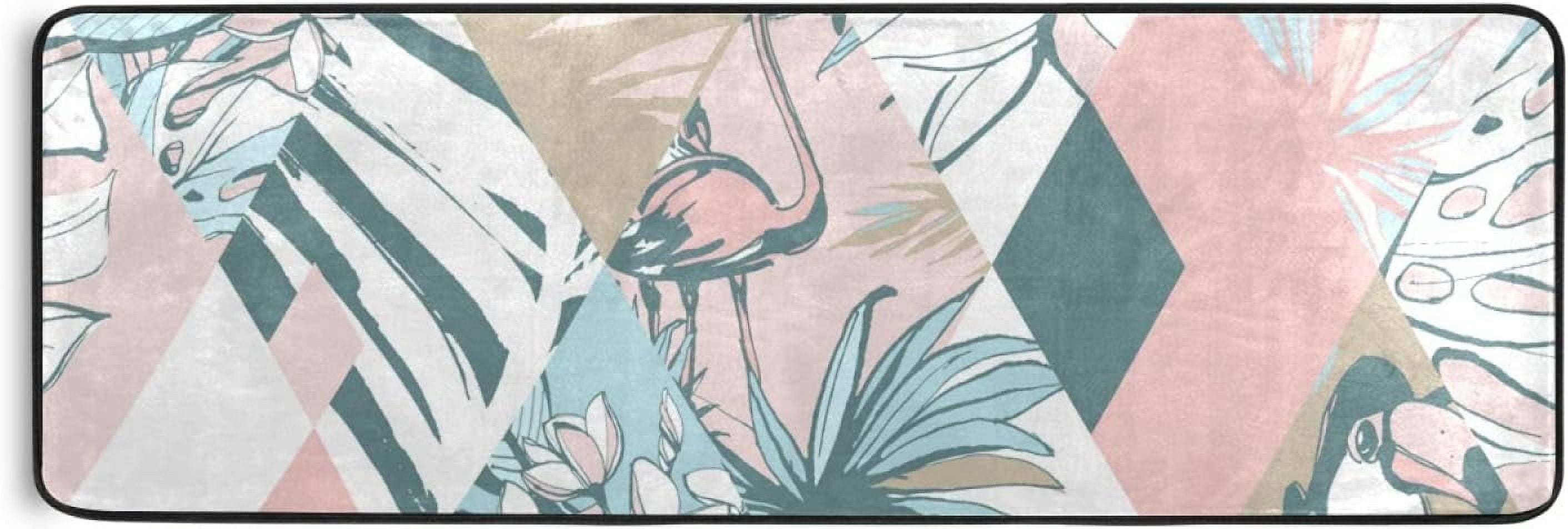 Kitchen Rugs and Mats Non-Skid Washable Runner Rugs Tropical Birds ...