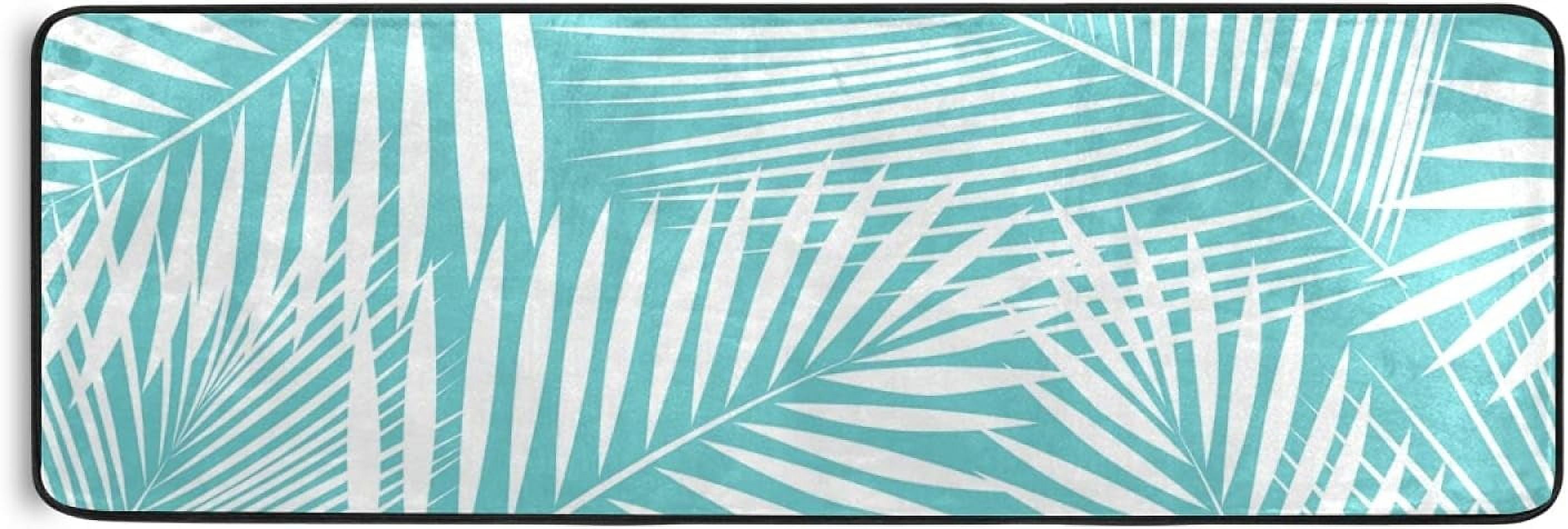 Kitchen Rugs and Mats Non-Skid Washable Runner Rugs Tropical Palm Tree ...