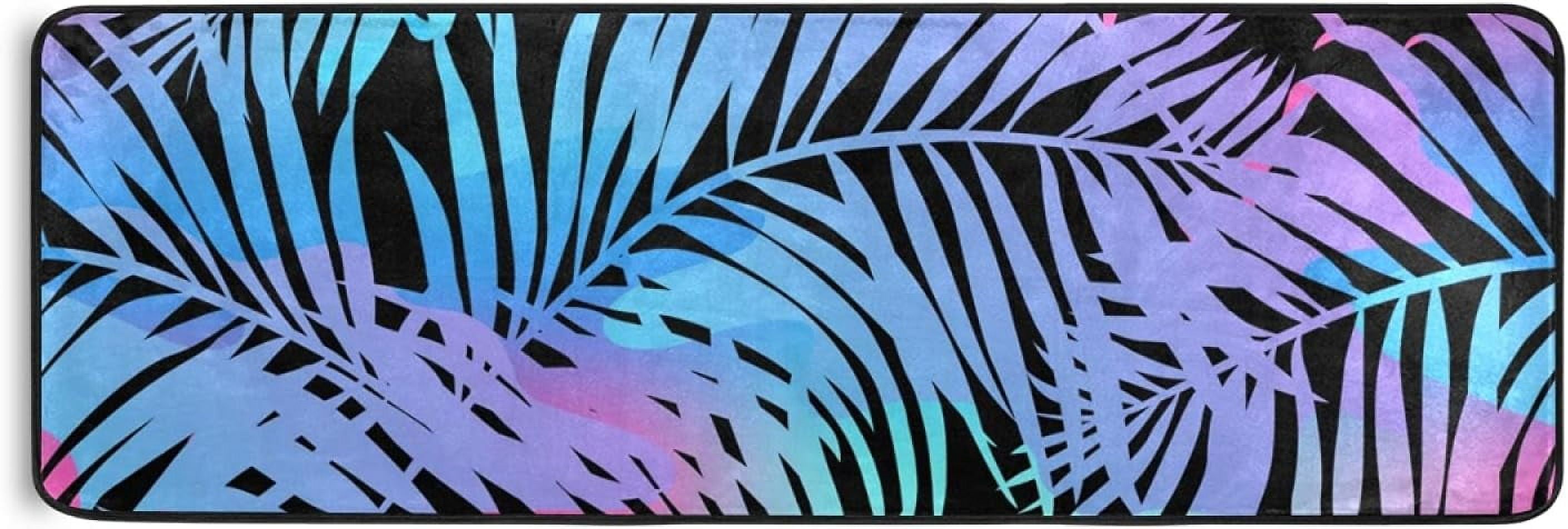 Kitchen Rugs and Mats Non-Skid Washable Runner Rugs Tropical Palms Long ...