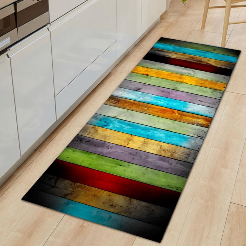 Kitchen Rugs and Mats Washable Non-Skid Wood Grain Kitchen Mats for ...