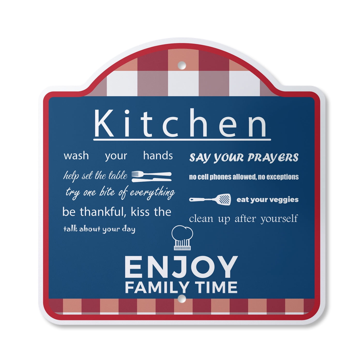 Kitchen Rules 10” x 10” Sign | Indoor/Outdoor Plastic | SignMission ...
