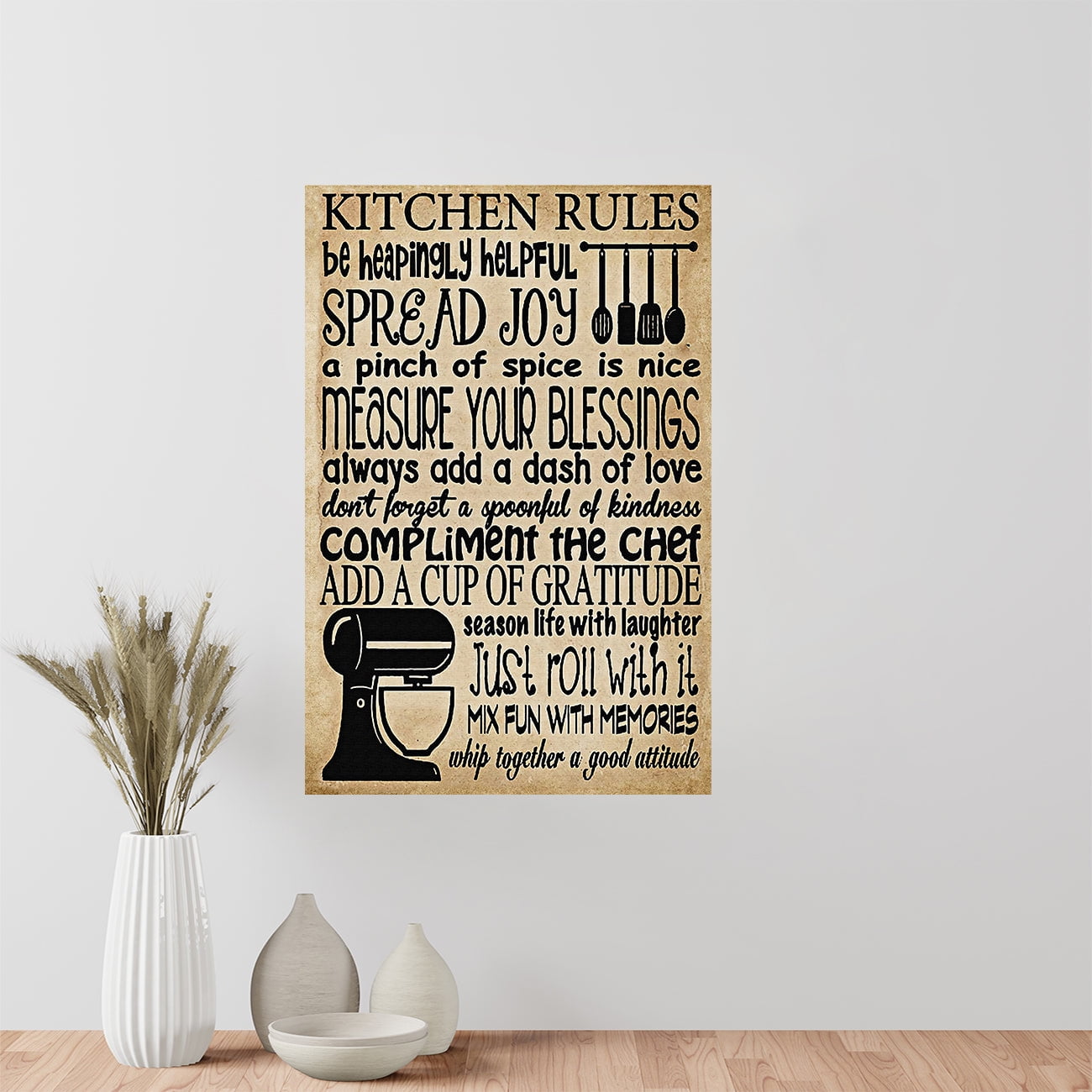 Kitchen Rules Be Heapingly Helpful Baking Poster 16 x 24 Inch Poster ...