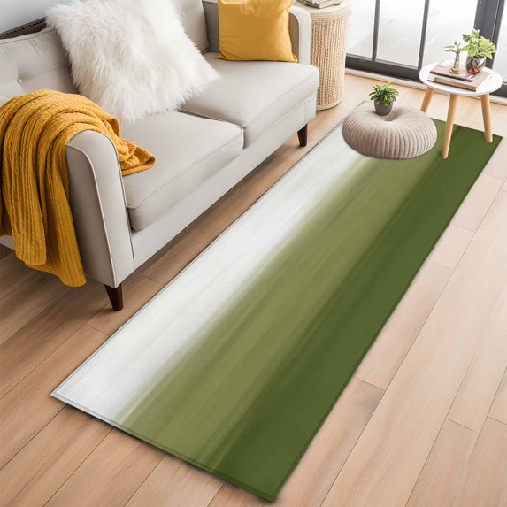 Kitchen Runner 2 x 6 Ft, Sage Green Ombre Non-Slip Residential Carpet ...