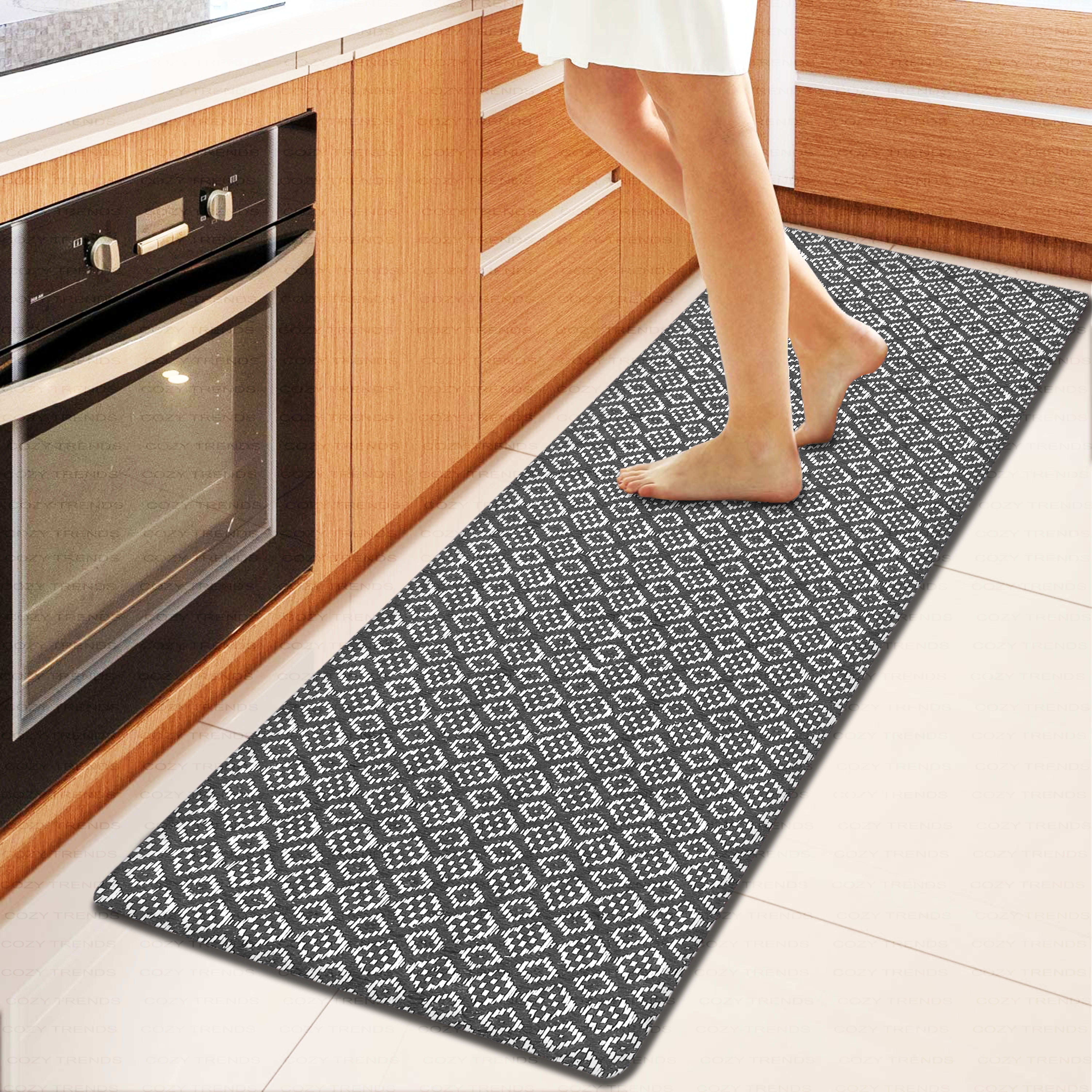Kitchen Runner Mat Cushioned Anti-Fatigue Kitchen Rug, Waterproof Non ...