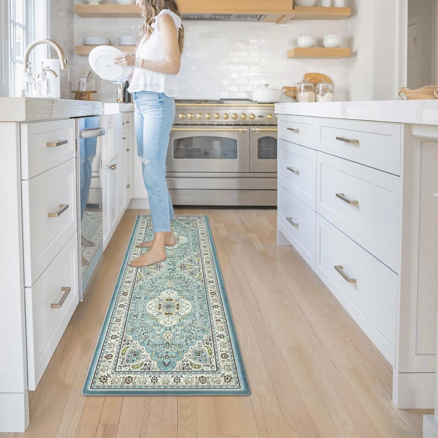 Kitchen Runner Mats Cushioned Anti Fatigue, Comfort Non-Slip Kitchen ...