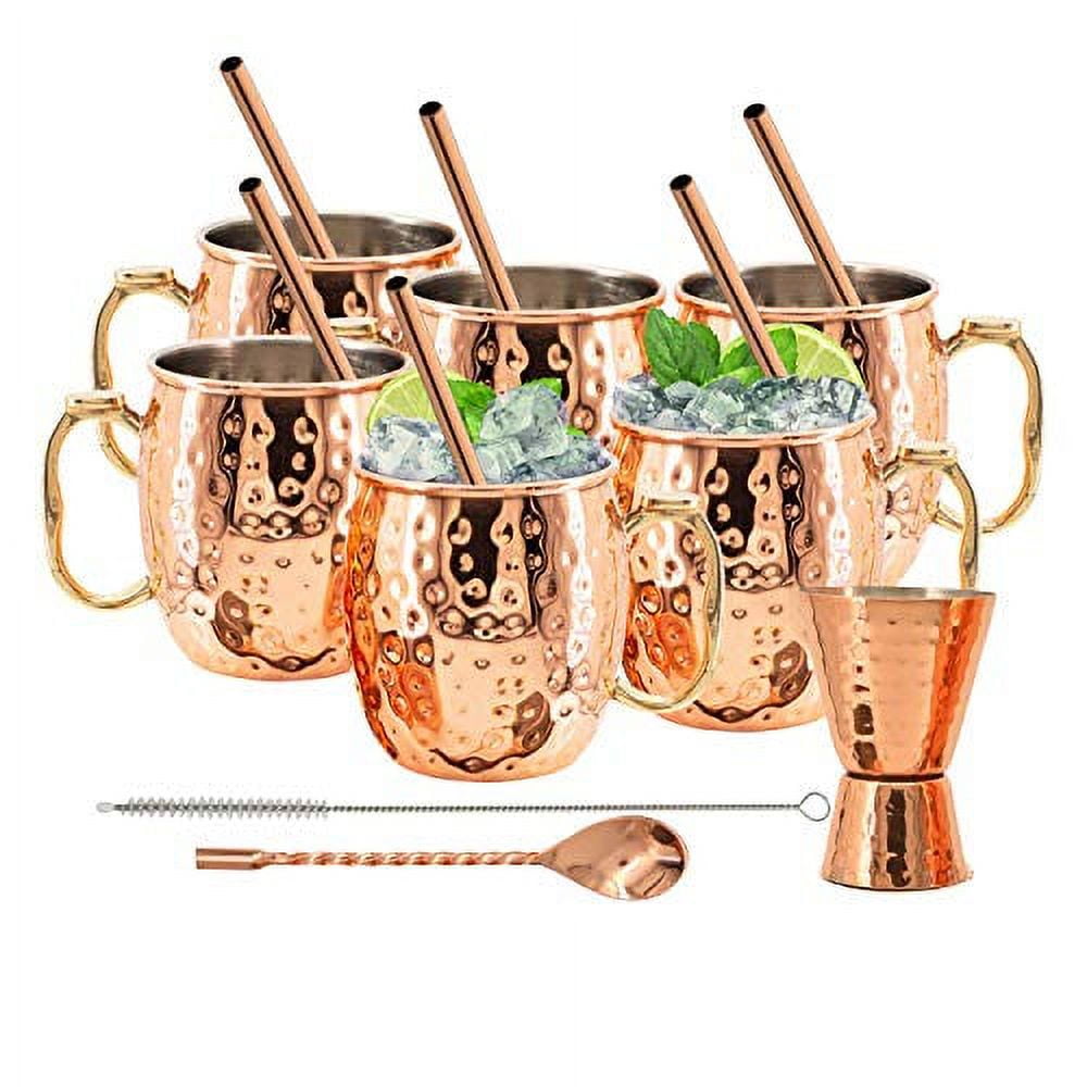 Kitchen Science Moscow Mule Mugs, Stainless Steel Lined Copper Moscow ...