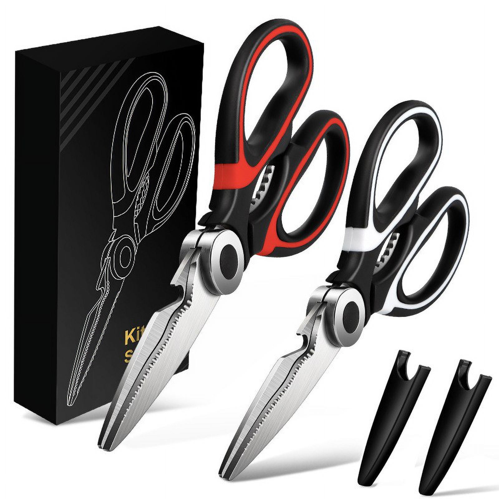 Kitchen Scissors, 2 Pack 8.1" Utility All Purpose Poultry Shears Heavy ...