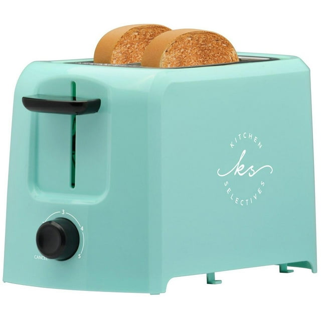 Kitchen Selectives 2-Slice Toaster, Mint Green, Wide Slots, Adjustable ...