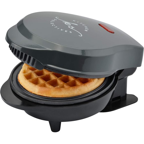 Kitchen Selectives Round Mini Waffle Maker 4" Dark Gray - Walmart.com