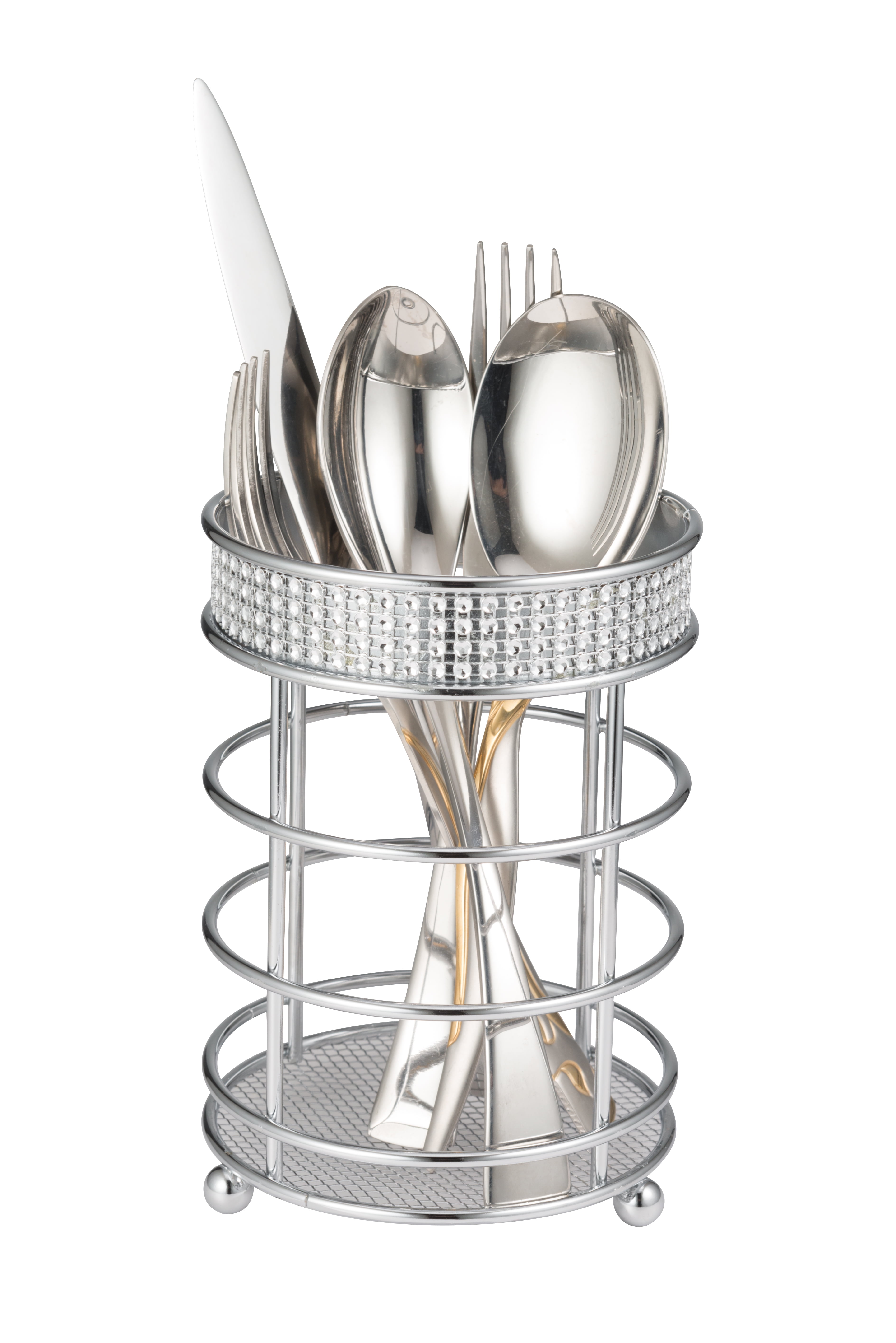 Kitchen Sense Chrome Modern Countertop Round Utensil Holder - Walmart.com