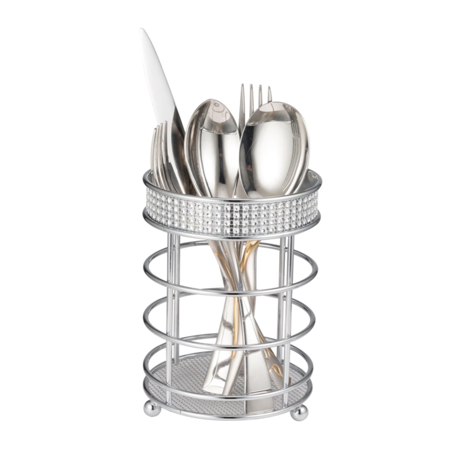 Kitchen Sense Chrome Modern Countertop Round Utensil Holder - Walmart.com
