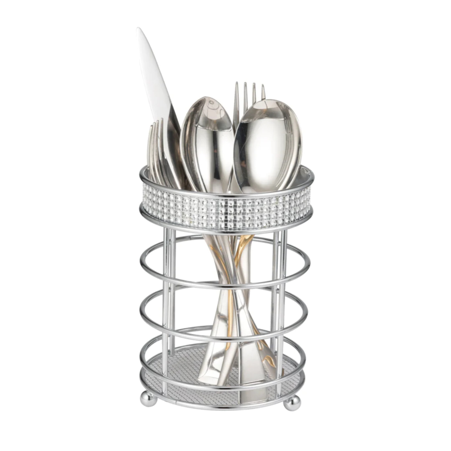 Kitchen Sense Chrome Modern Countertop Round Utensil Holder - Walmart.com